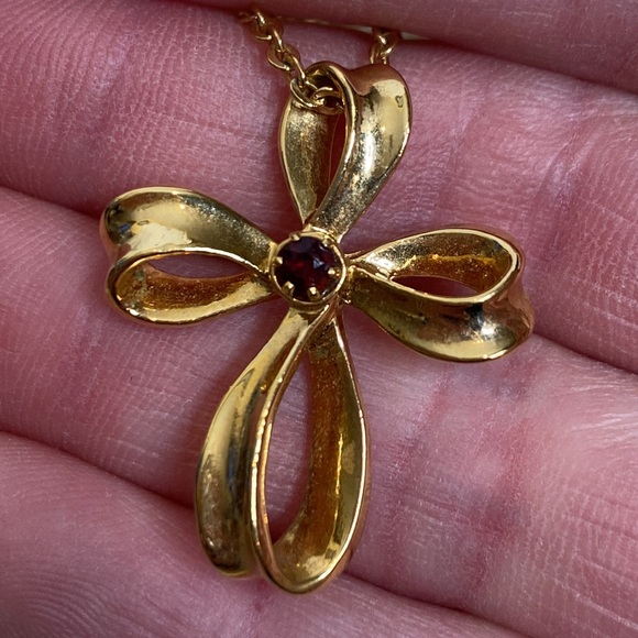 Avon | Jewelry | Signed Avon Ribbon Style Cross Necklace | Poshmark